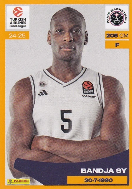 PANINI 2024-25 EUROLEAGUE Sticker Paris Basketball No. 289 Bandja Sy £1 ...