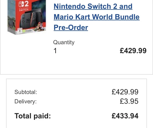 NINTENDO SWITCH 2 Mario Kart World Bundle -Presale/Preorder Confirmed. Sheffield £536.10 ...