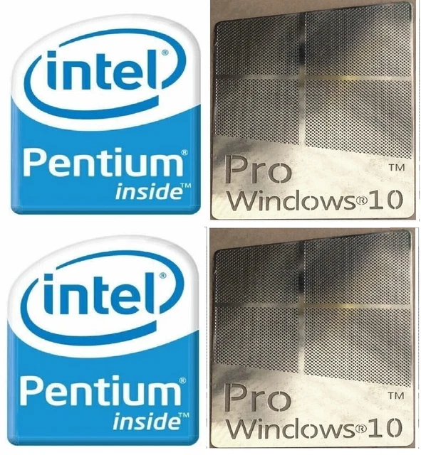 INTEL PENTIUM + FREE Pro Windows 10 Gold Sticker Chrome Decals PC ...