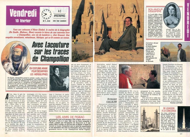 COUPURE DE PRESSE Clipping 1989 Jean Lacouture et Champollion (2 pages ...