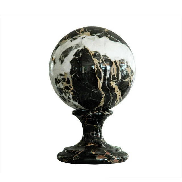 PORTORO BLACK MARBLE Ball Table Sculpture Sphere Orb Home Design Ø 20cm ...