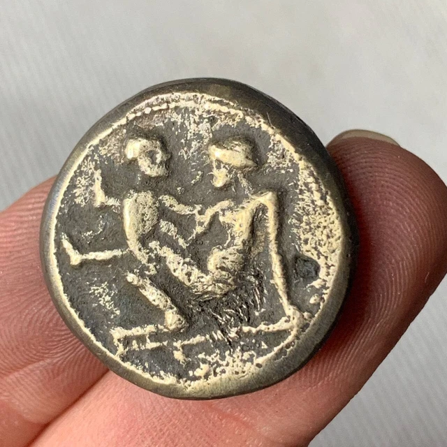 RARE ANCIENT ROMAN Spintria Brothel Entry Token Coin Caligula Viii £1. ...