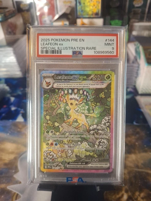 2025 POKEMON LEAFEON EX 144/131 SIR Prismatic Evolutions MINT PSA 9 £ ...