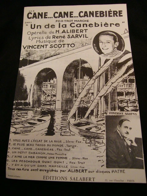 PARTITION CANE CANE Canebière Vincent Scotto Alibert Music Sheet" EUR 7 ...