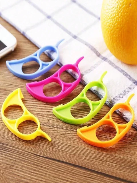 2PCS PLASTIC ORANGE Peeler Tools Citrus Fruit Peel Cutter Easy Random ...