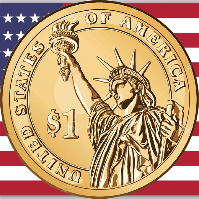 ONE US DOLLAR COIN ($1) US America One Dollar coin Presidential - FREE ...