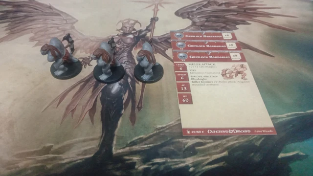 DUNGEONS & DRAGONS Miniature - 3x Grimlock Barbarian (Underdark #49 ...