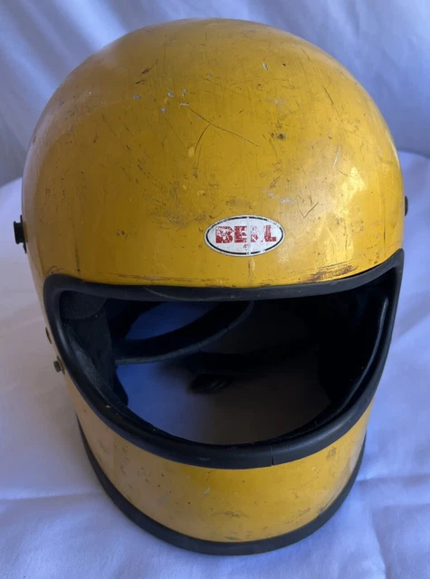 VINTAGE 1975 BELL Snell 75 Star Ii 2 Yellow Full Face Motorcycle Racing ...