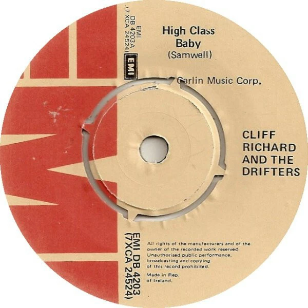 CLIFF RICHARD & The Drifters - High Class Baby / My Feet Hit The Ground ...