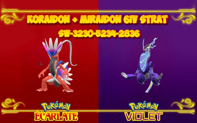 KORAIDON MIRAIDON TWO Pack 6 IV Perfect Pokemon Scarlet / Purple $4.26 ...
