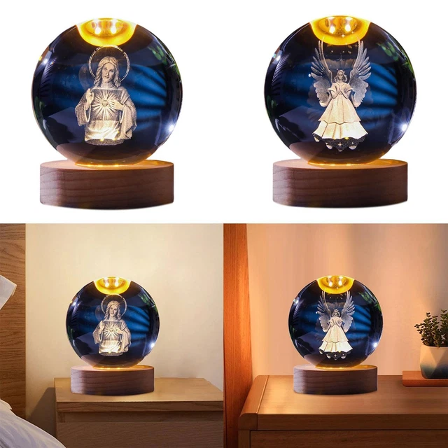 CLEAR BALL NIGHT Light Table Ornament Bedside Lamp Novelty Centerpiece ...