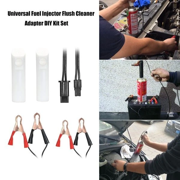 FUEL INJECTOR FLUSH Cleaner Adapter Universal DIY Kit Car Cleaning Tool ...