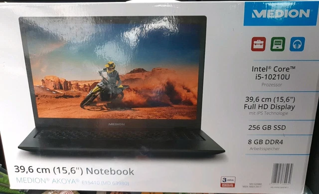 MEDION E15410 MD63980 15,6" FHD i5-10210U 256GB SSD 8GB Ram Intel UHD ...