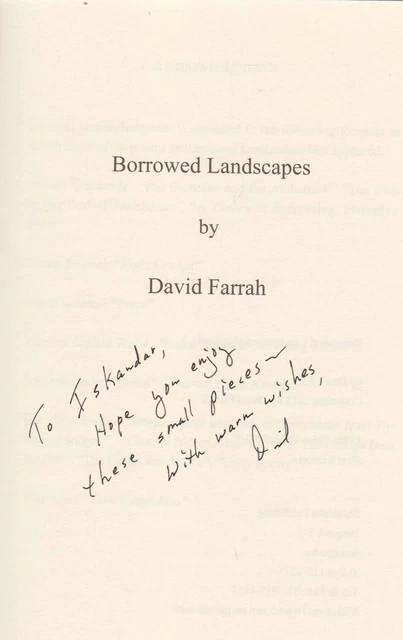 PAISAJES TOMADOS. (DEDICATORIA!). Poemas De Davi FARRAH, David: EUR 29 ...