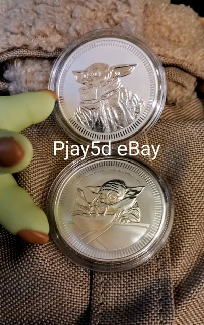 2022/3 GROGU BABY Yoda 1oz Silver Bullion coin in capsule Star Wars ...
