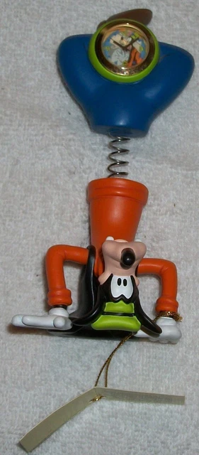 UPSIDE DOWN 6 1/2" Goofy clock watch face spring handstand Disney new ...