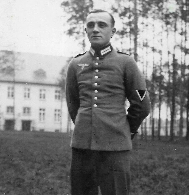 WW2 ERA PHOTO Postcard Handsome German Soldier Military Uniform Named ...