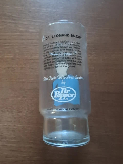 STAR TREK DR. Leonard McCoy Dr. Pepper Glass 1976 Paramount Pictures £ ...