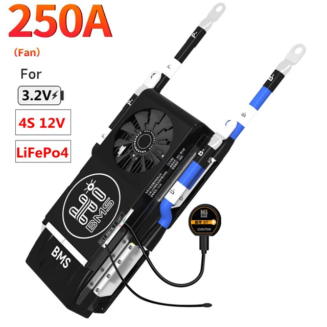 LIFEPO4 8S 24V 200A 250A Smart BMS Battery Protector w/ Balance (Fan ...