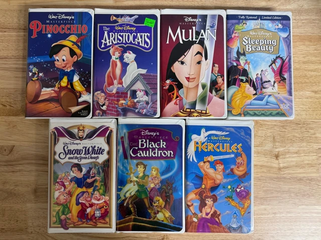 DISNEY MASTERPIECE COLLECTION VHS Lot Aristocats Mulan Hercules Black ...