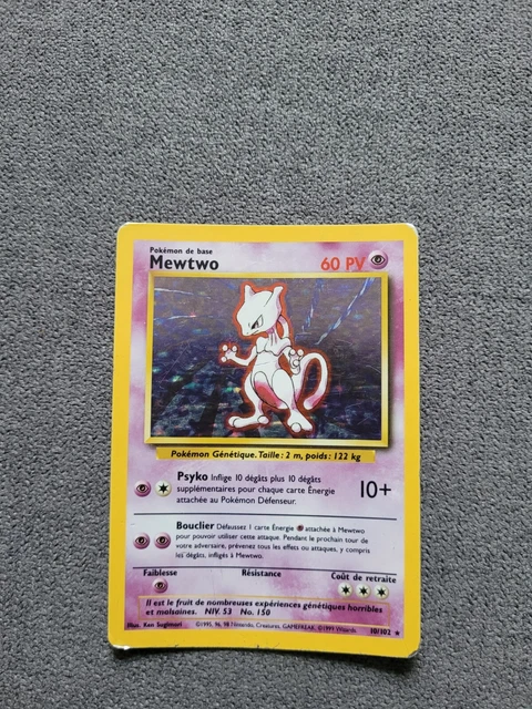 CARTE POKÉMON : Mewtwo 10/102 - Set de Base Edition 2 Wizards FR 🇫🇷 EUR ...