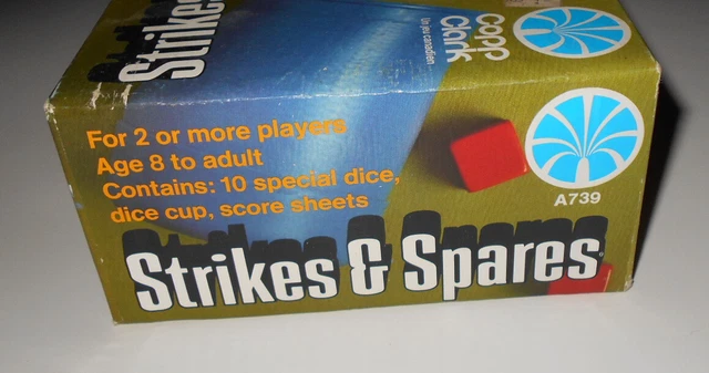 VINTAGE STRIKES & Spares Dice Bowling Game 1978 Copp Clark - Complete ...