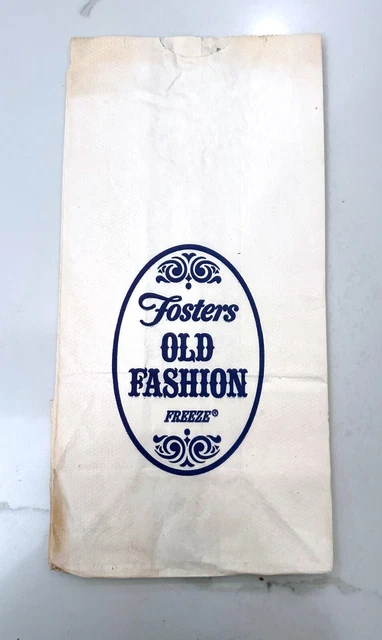 FOSTER'S FREEZE OLD Fashioned Paper Bag Vintage Rare £33.94 - PicClick UK