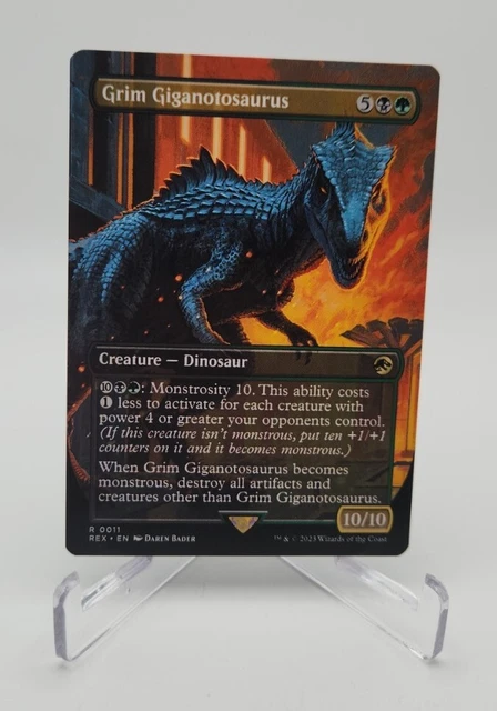 GRIM GIGANOTOSAURUS - Borderless - Jurassic World - REX - MTG - #0011 ...