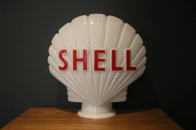 RED SHELL CLASSIC Petrol Pump Globe Glass Oil Gas Automobilia ...