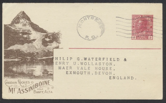 1921 CPR 77C 2c Admiral Sepia View Card Mt Assiniboine Earnings to ...