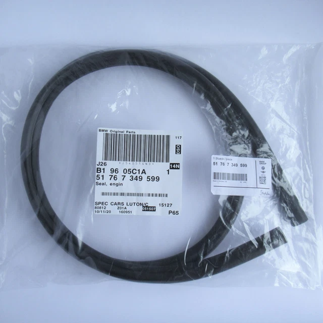 GENUINE BMW G30 5 Series Front Bonnet Slam Panel Rubber Seal Gasket ...