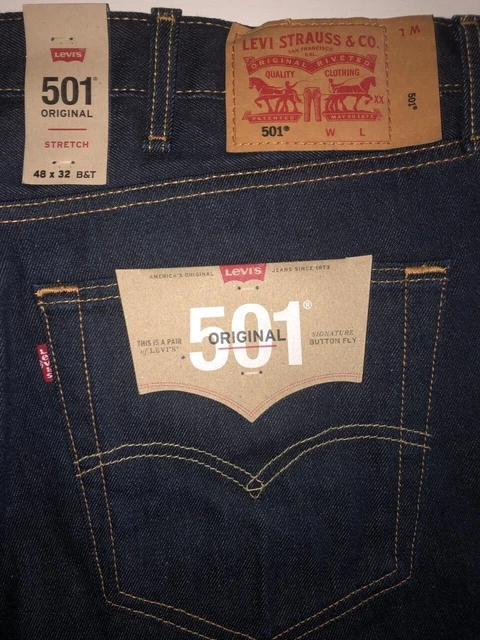 LEVI'S 501 ORIGINAL FIT STRETCH MEN'S JEANS (BIG & TALL) £41.08 ...