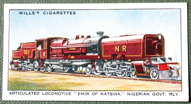 NIGERIAN RAILWAYS Beyer-Garratt Steam Locomotive Vintage 1936 Card ...