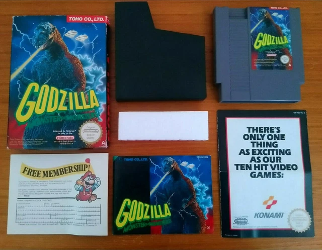 NINTENDO NES - Godzilla Monster of Monsters! Working Game Cart with Box ...