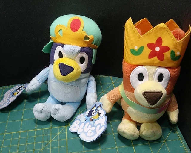BLUEY QUEEN BINGO Princess Bluey 8” Plush Animal Toy Dog NEW! crown lot ...