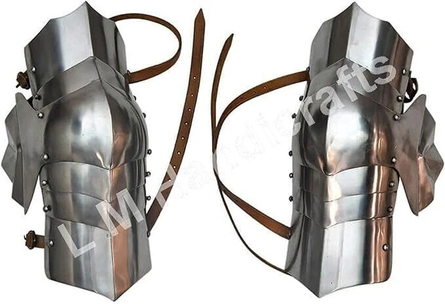 MEDIEVAL 15TH CENTURY Foot Soldier Poleyn Leg Armor Silver leg armor ...