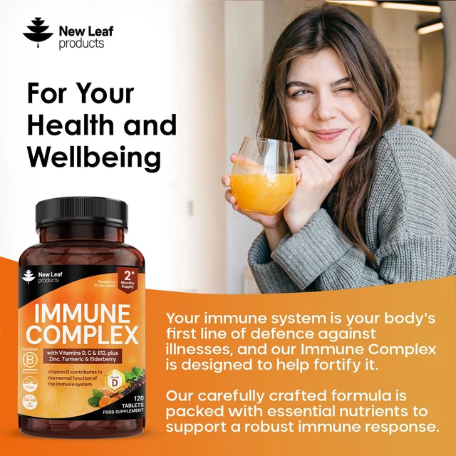 VITAMIN D3 IMMUNE Booster Complex with Vitamins D C B12 Zinc Turmeric ...