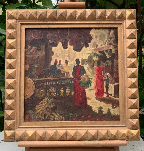 TABLEAU ANCIEN ORIENTALISTE/HST/SOUK/KASBA/MEDINA/CADRE d'exception ...