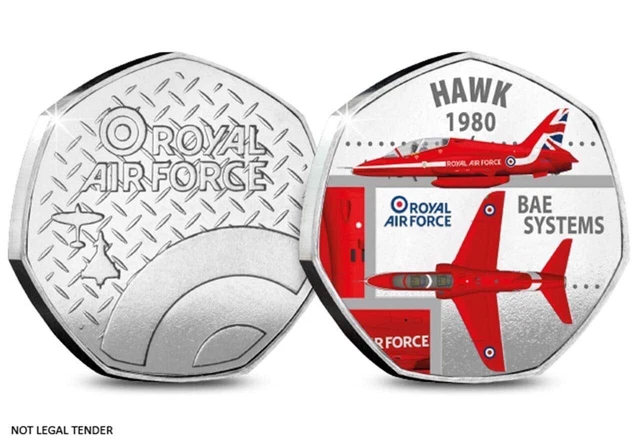 THE OFFICIAL RAF Red Arrow Commemorative 50p Shapes Coin £19.99 ...