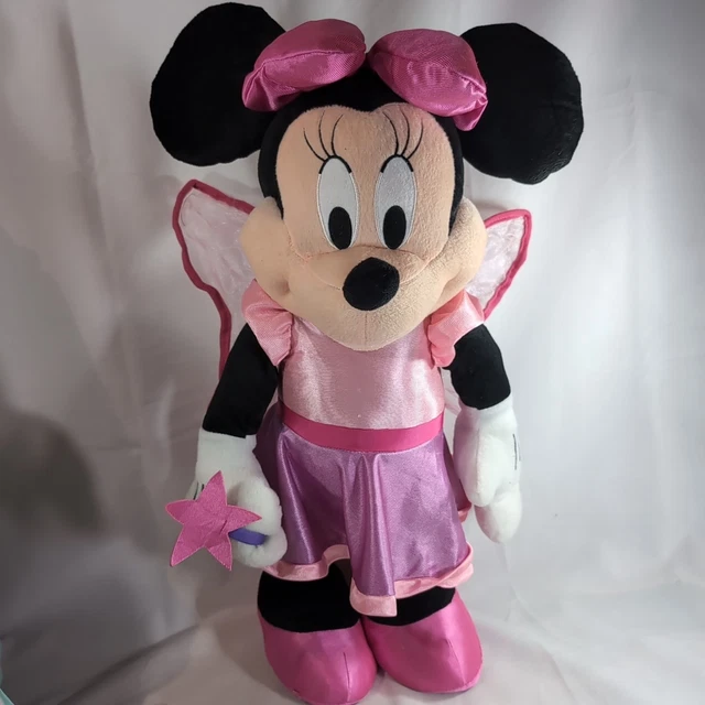 DISNEY GEMMY PORCH Greeter Minnie Mouse Fairy Wings Wand Pink Dress ...