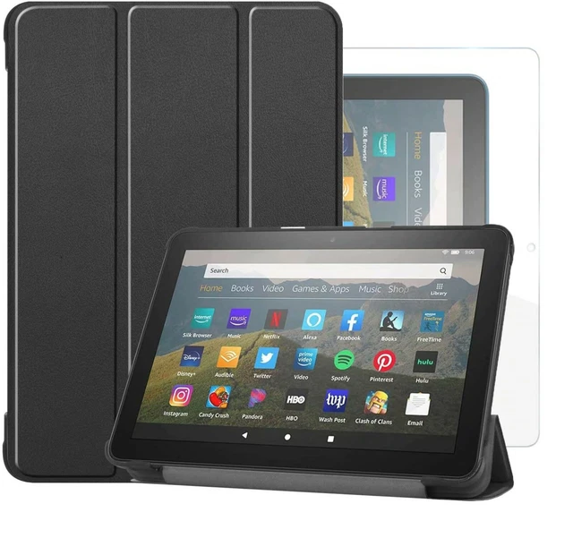 FOR AMAZON FIRE HD 8 2024 Tablet Smart Case Stand Cover & Glass Screen ...