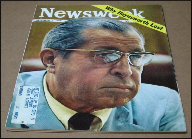 12/1/1969 NEWSWEEK MAGAZINE Clement Haynsworth Joe Kennedy Apollo 12 ...
