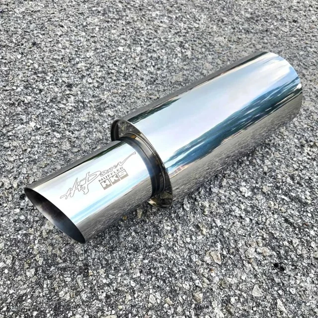 HKS STRAIGHT FLOW Exhaust 5.5" Body 11" Chrome 3.5" Outlet 2.5" Inlet ...