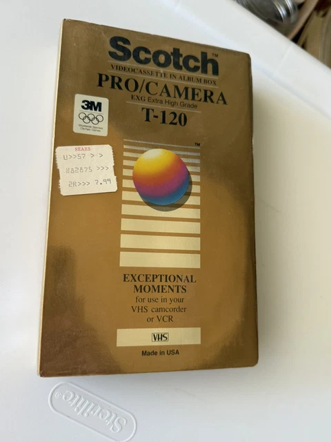 SCOTCH VHS PRO/CAMERA Sealed T-120 tape Extra High Grade VCR Camcorder ...