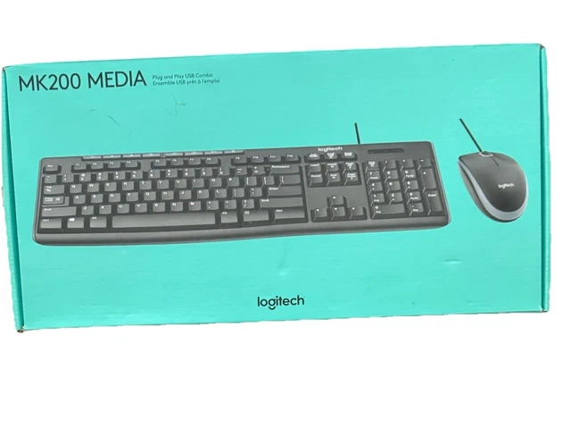 : LOGITECH MK200 Media Corded Keyboard and Mouse Combo USB Plug $20.44 ...