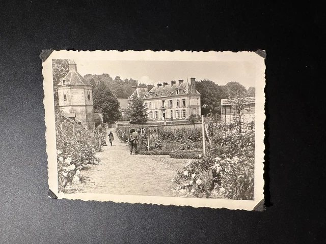 PHOTO ORIGINALE WW2 ALLEMANDS WEHRMACHT CHATEAU DE BERTANGLES SOMME p ...