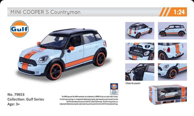 MINI COOPER S COUNTRYMAN GULF LIVERY 1:24 Scale Diecast Toy Car Model ...
