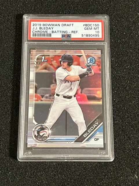 JJ BLEDAY 2019 Bowman Chrome Draft Refractor 1er prospect PSA 10 Marlins A’s EUR 33,52 - PicClick FR