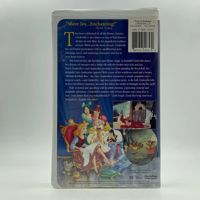 CINDERELLA VHS, WALT Disneys Masterpiece Collection Clamshell Plus ...