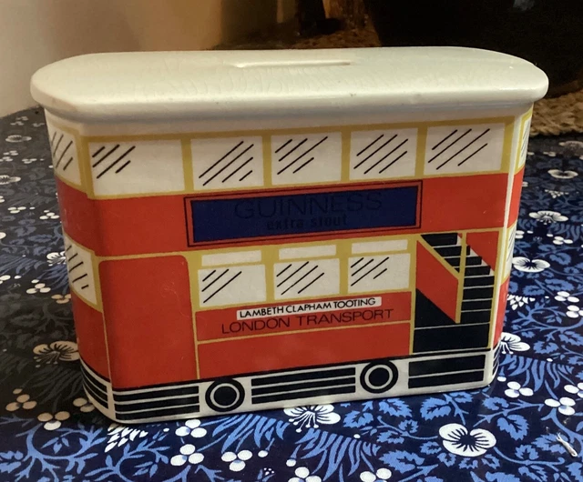 CARLTON WARE MONEY box in the style of a vintage London tram bus 1980's ...